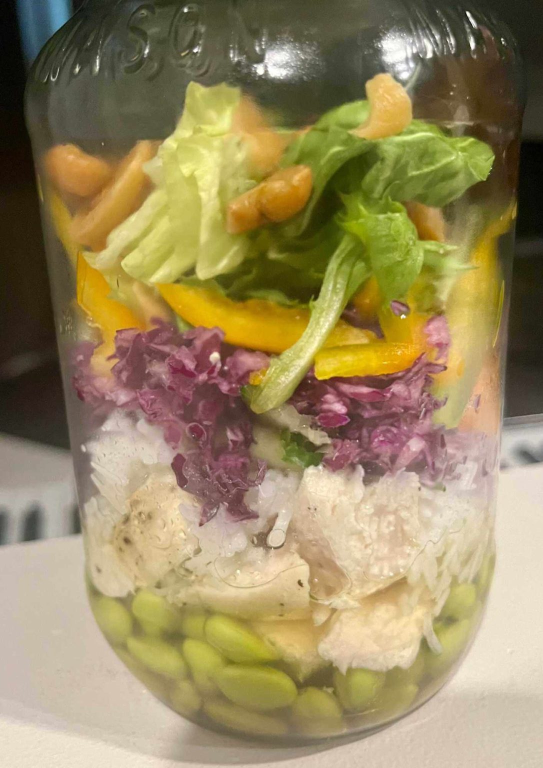Recette salade d'edamames et de poulet en pot - Caroline Tanguay ...